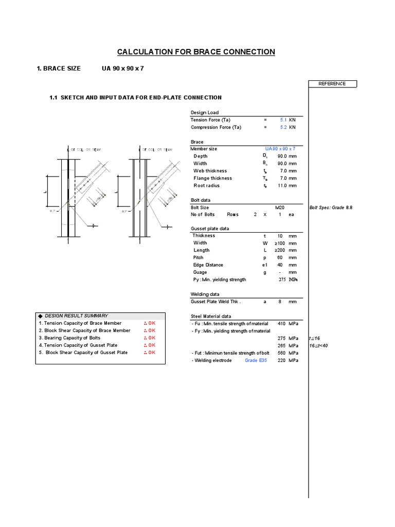 4.T&Angle-Brace Connection (M Project) - 0618 | PDF | Screw | Yield ...