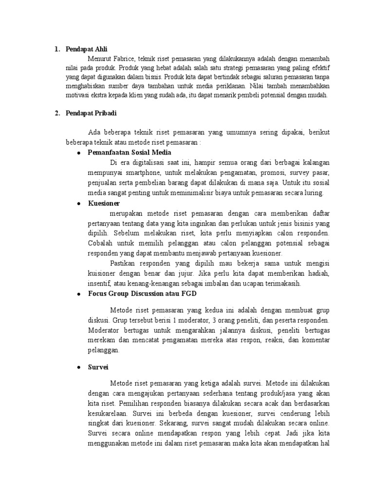 Teknik Riset Pemasaran | PDF