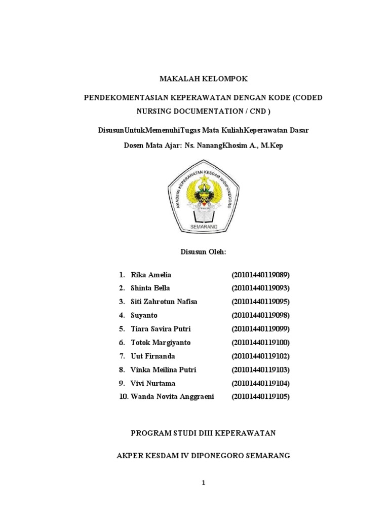 Tugas Dokumentasi Keperawatan CND New (Kel.5) | PDF
