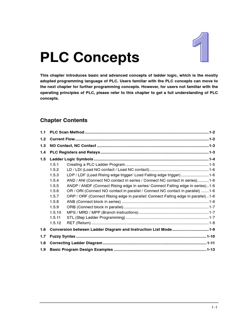 PLC Concepts: Chapter Contents | PDF | Programmable Logic Controller | Input/Output