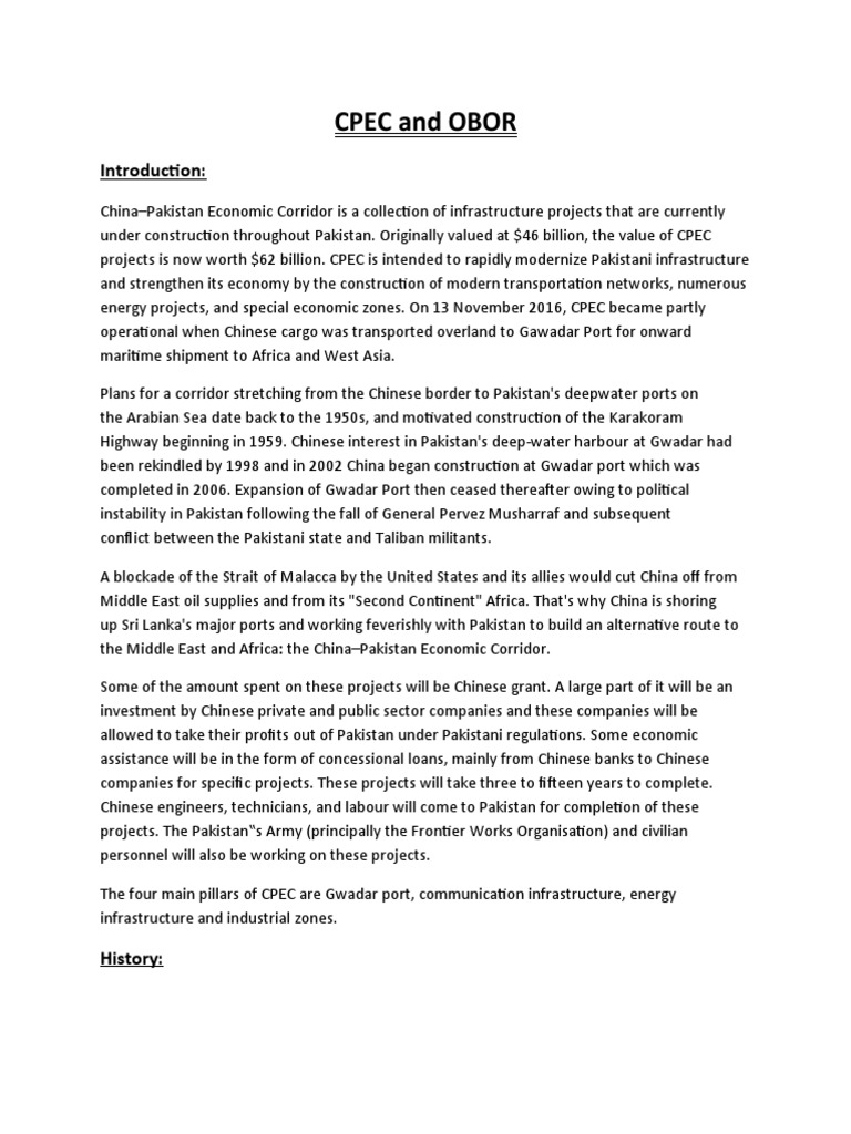 Cpec and Obor | PDF | Pakistan | Economies