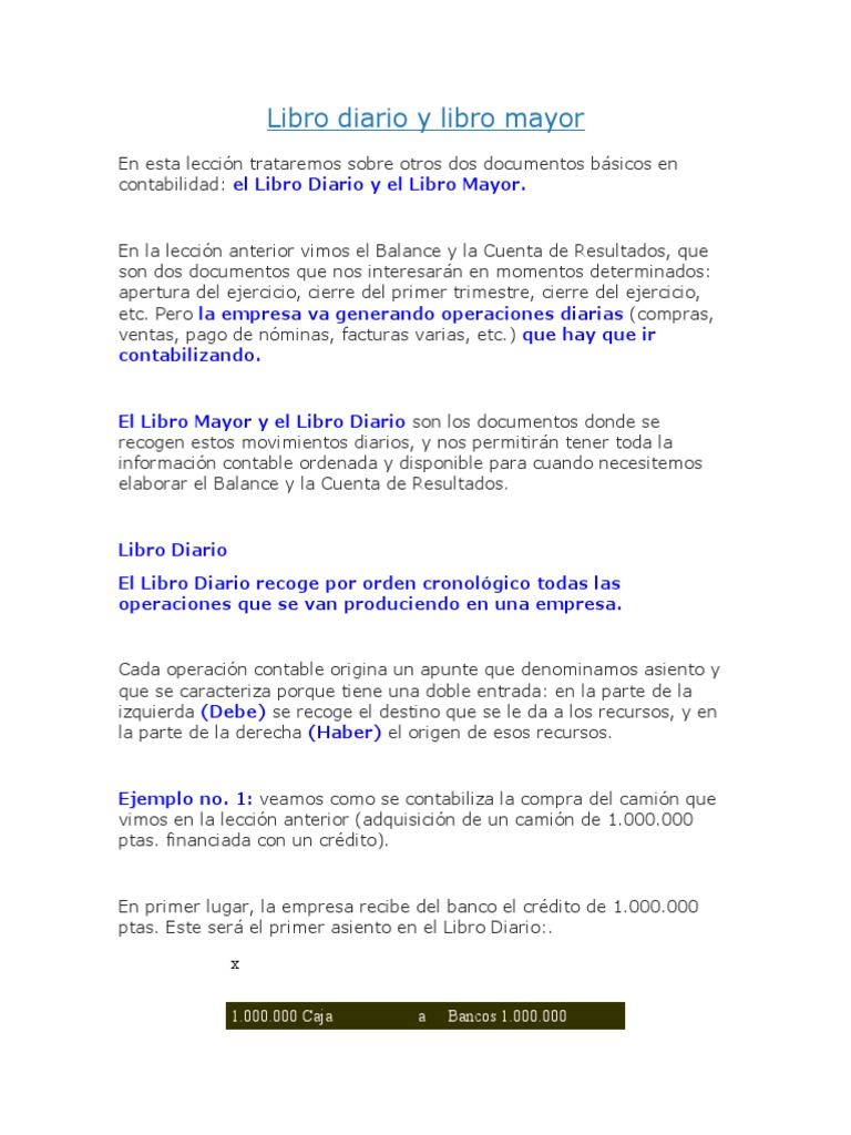 Libro Diario y Libro Mayor | PDF | Empresas | Contabilidad