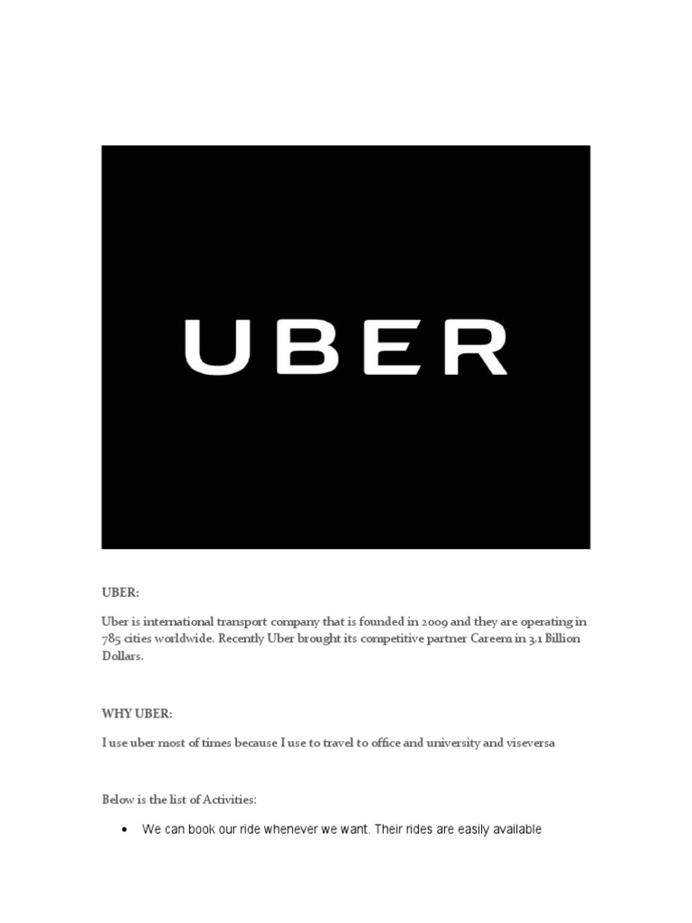 Uber:: We Can Book Our Ride Whenever We Want. Their Rides Are Easily ...