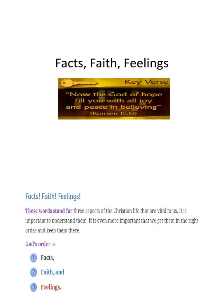 Facts, Faith, Feelings | PDF