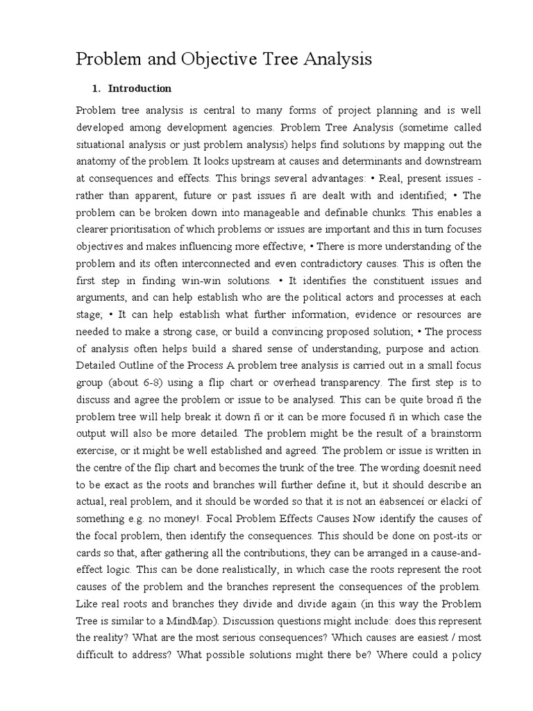 Problem and Objective Tree Analysis | Download Free PDF | Focus Group | Hiv