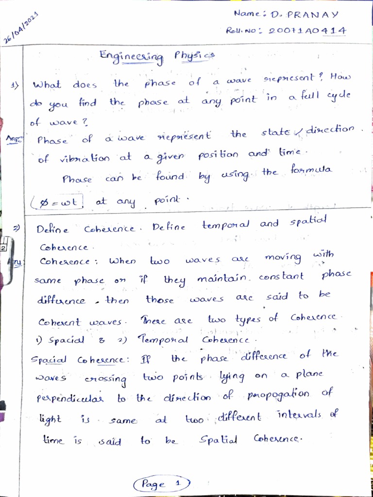 20071A0414 - EP Assignment 1 | PDF | Waves | Space