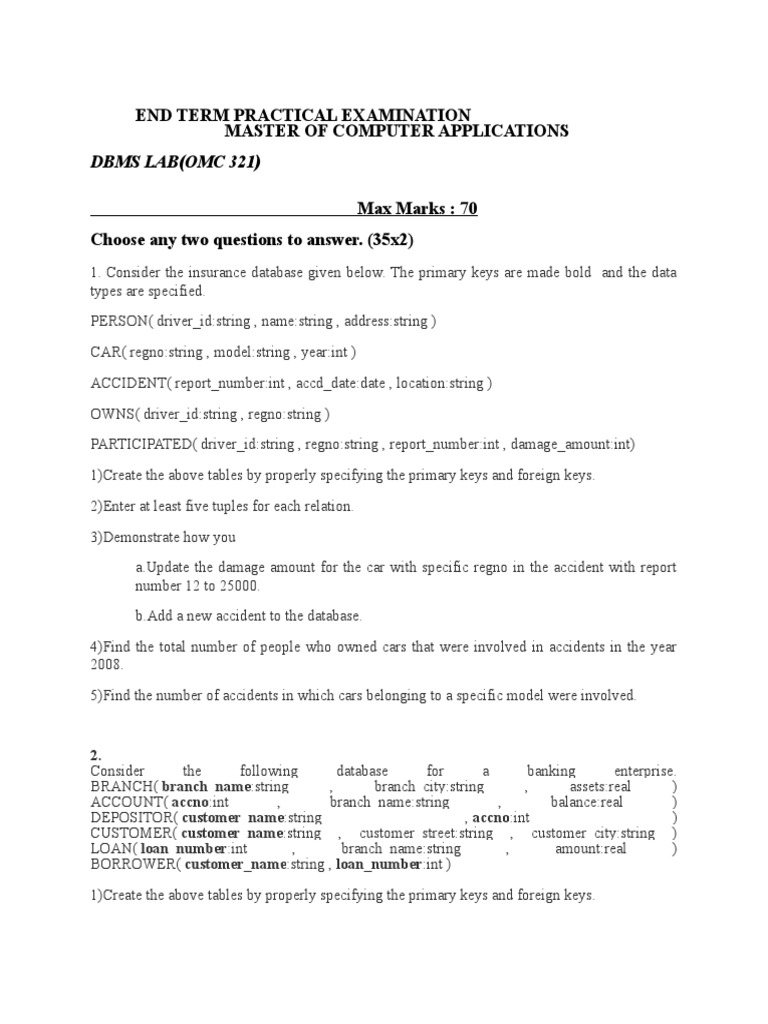 DBMS Lab - Mca | PDF | Databases | Software Design