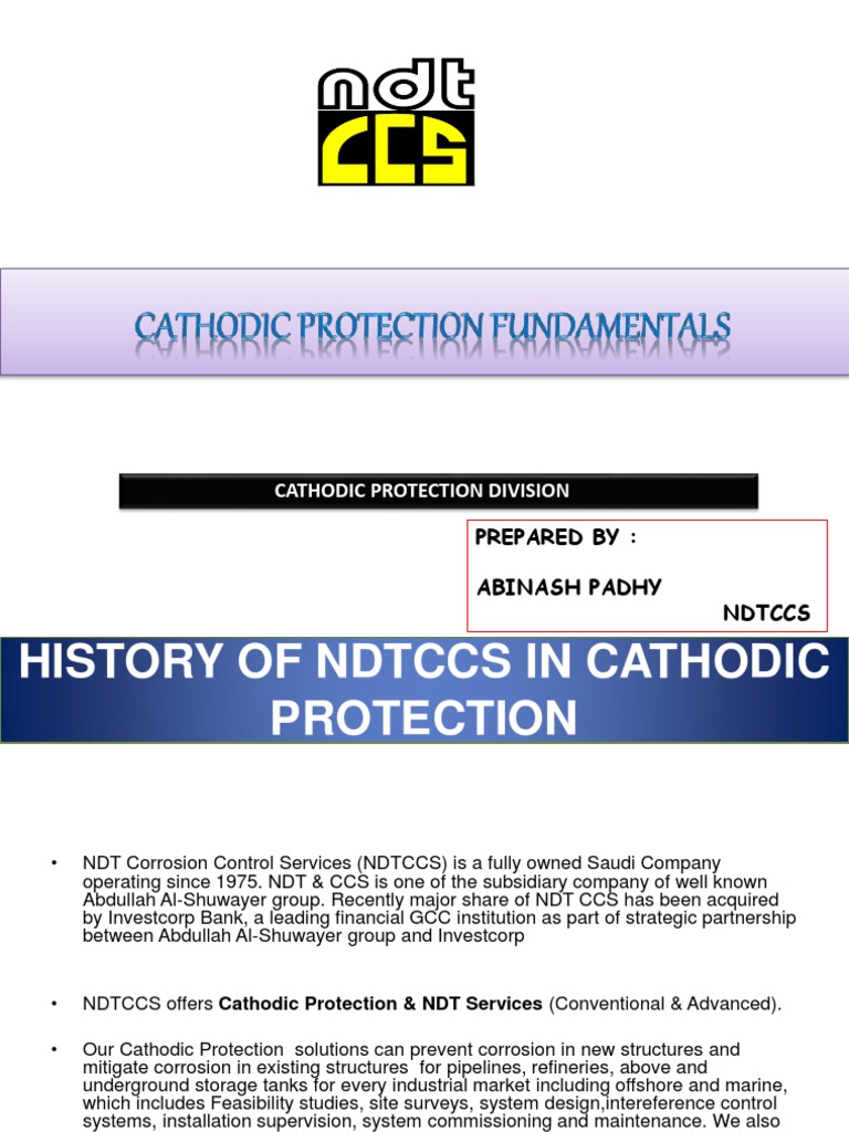 Cathodic Protection Division: Prepared By: Abinash Padhy Ndtccs | PDF ...