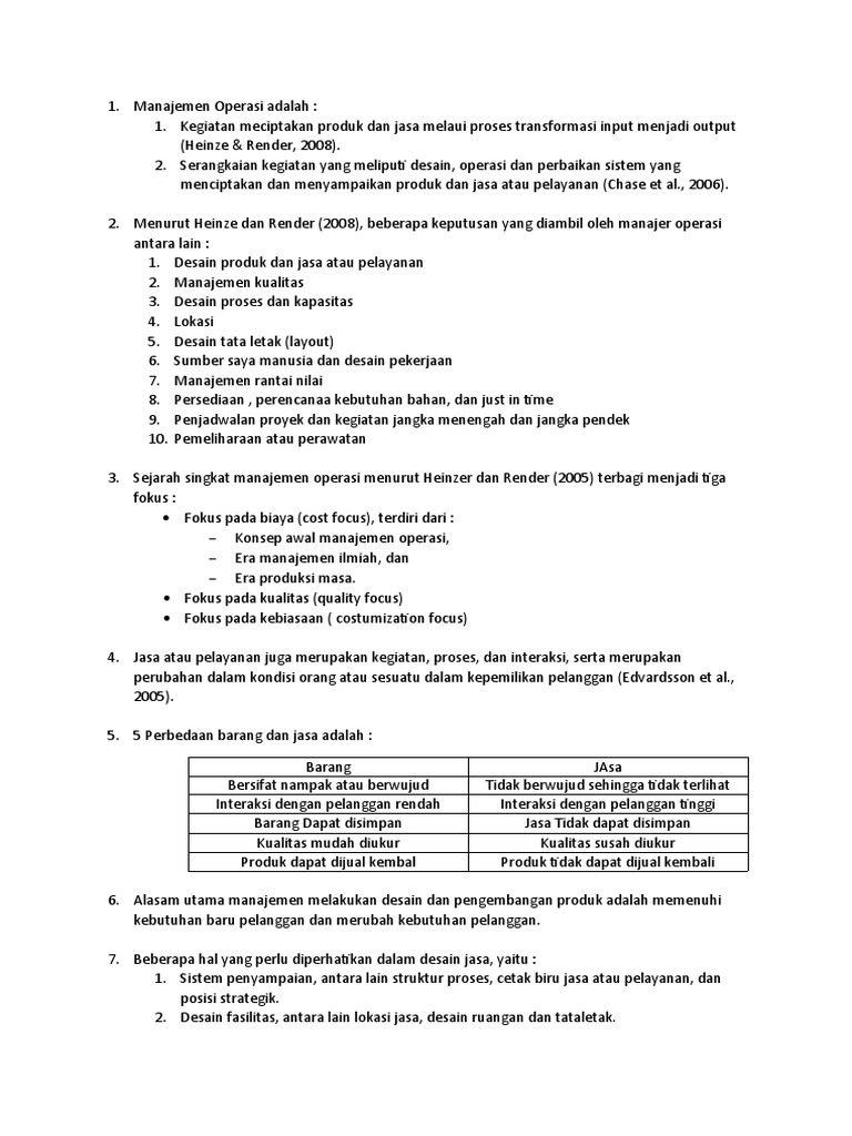 Manajemen Operasi Jasa | PDF