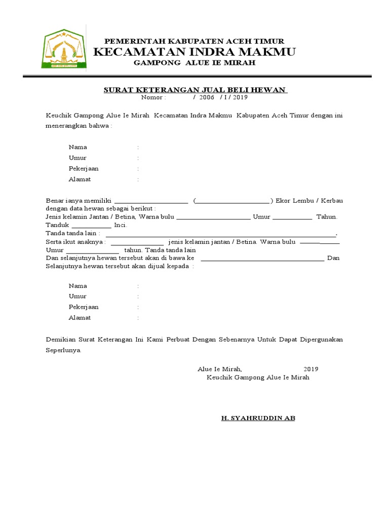 Surat Keterangan Desa | PDF