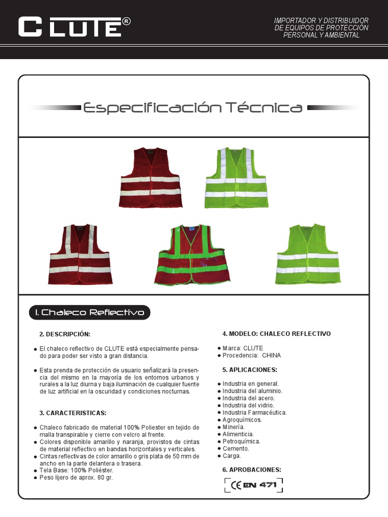 Ficha Chaleco Reflectivo Ligero | PDF