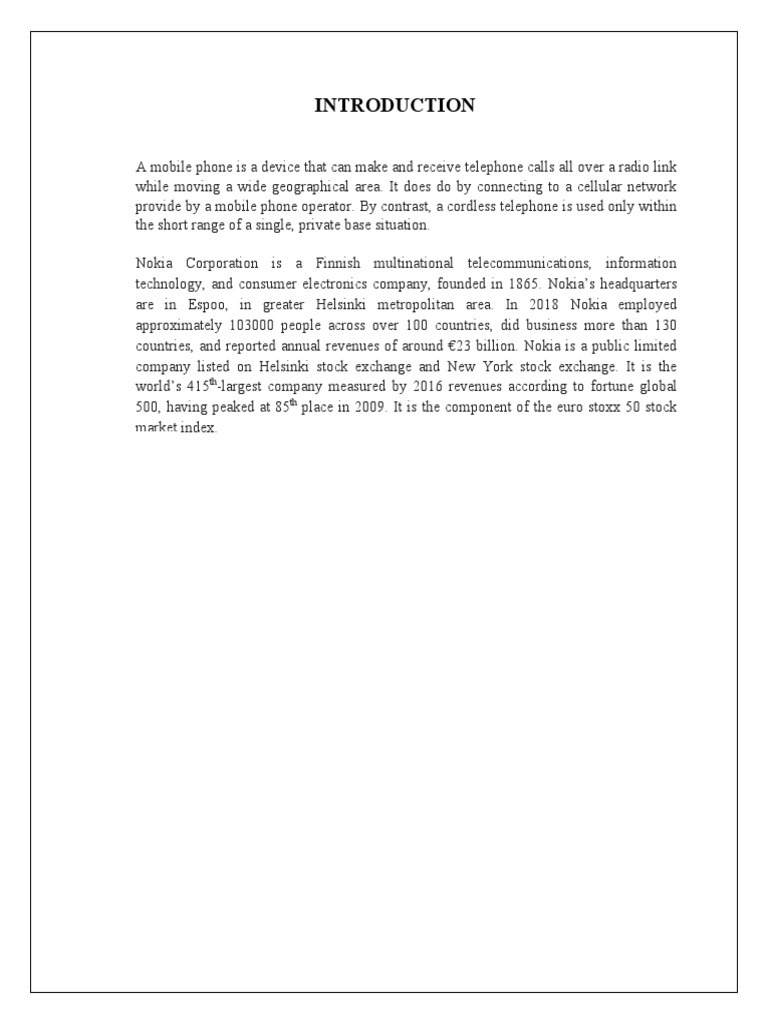 Bcom Project Chapter 3 Completed Pdf Research Design Nokia