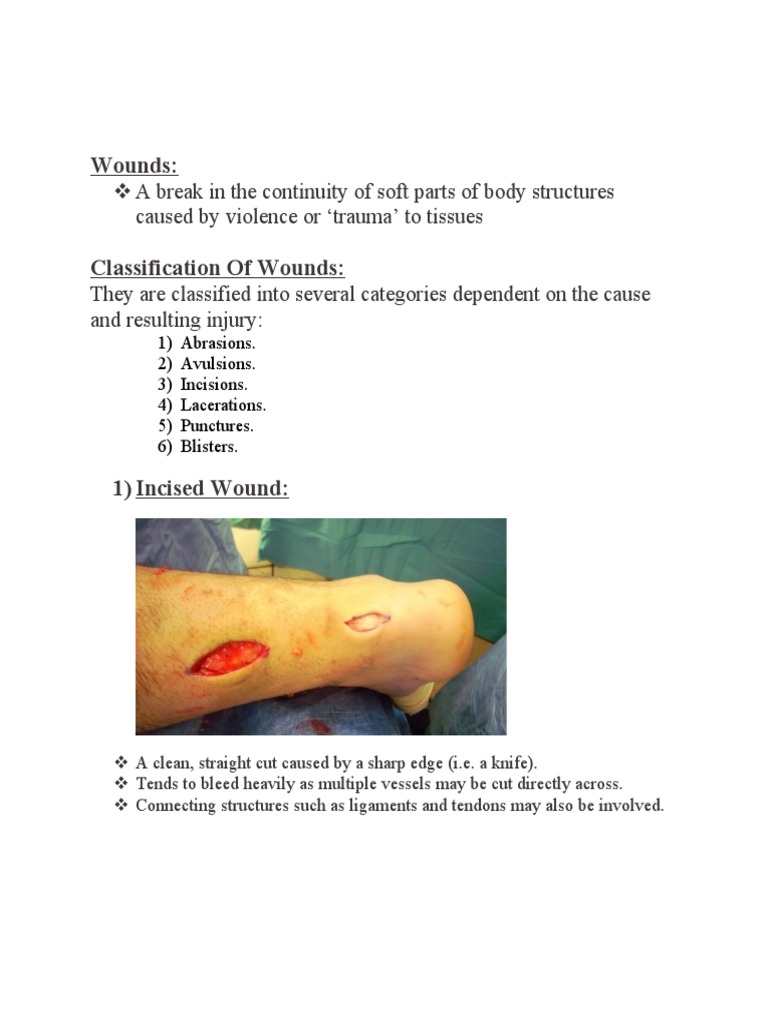 Integumentary Physical Therapy (Wounds and Its Types) | PDF