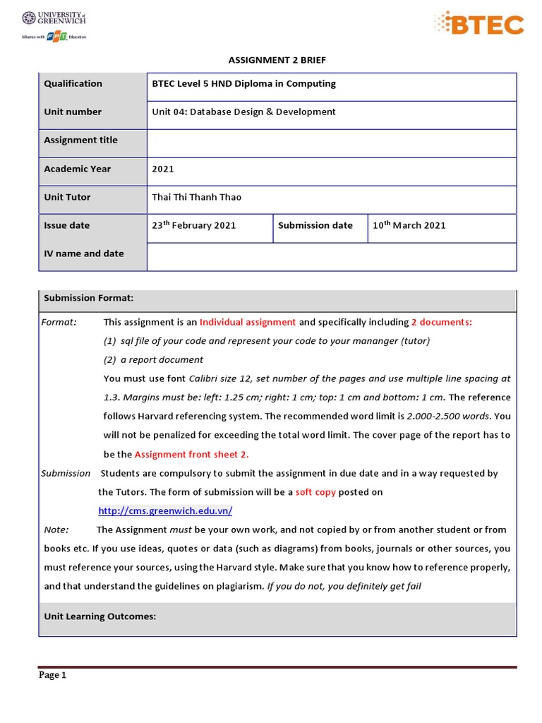1622 DDD GCS200093 NguyenDuyKhang Assignment-2 Resubmit | PDF | Relational Model | Databases