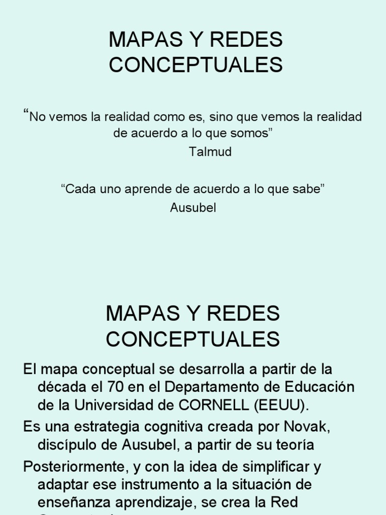 Mapas y Redes Conceptuales | PDF | Sicología | Aprendizaje