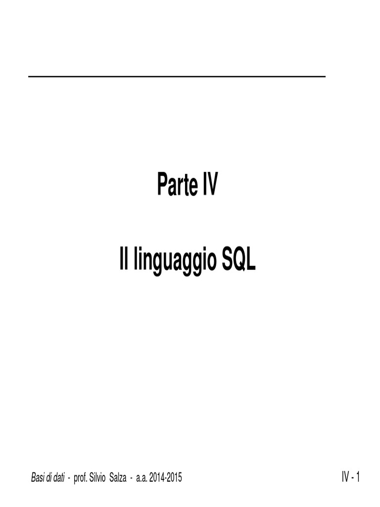 Il Linguaggio Sql Pdf