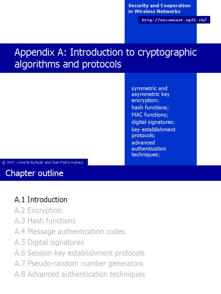 Appendix A: Introduction To Cryptographic Algorithms and Protocols | PDF | Cryptography | Encryption