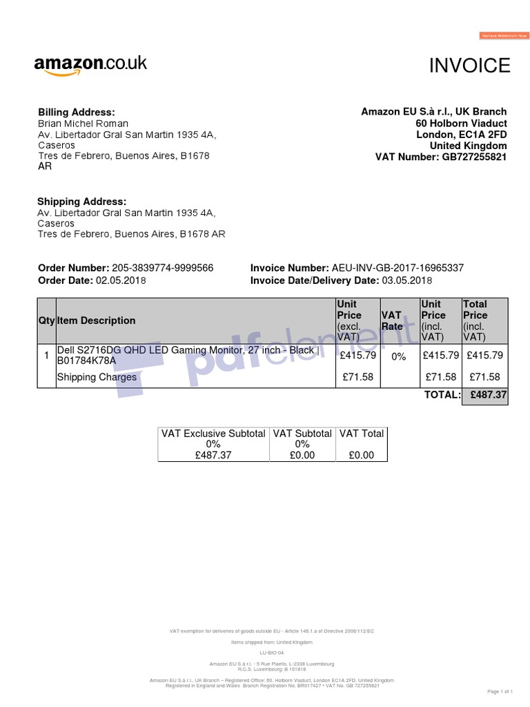 Invoice: v. Libertador Gral San Martin 1935 4A, Aseros Res de Febrero ...