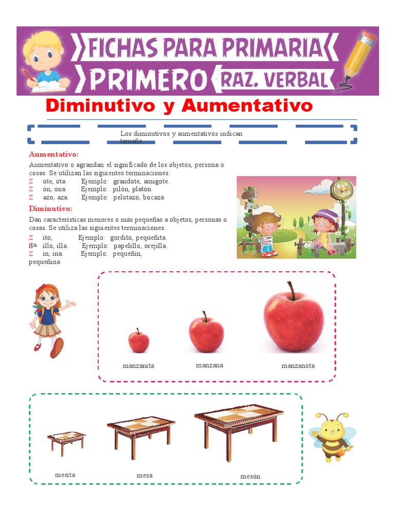 Diminutivo y Aumentativo para Primero de Primaria | PDF | Ajedrez ...