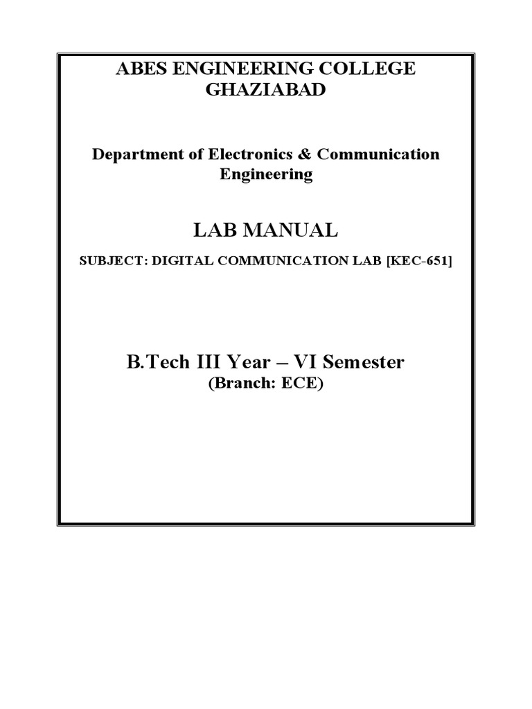 MANUAL COMMUNICATION LAB-II, KEC-651,2020-21, Even Sem | PDF ...