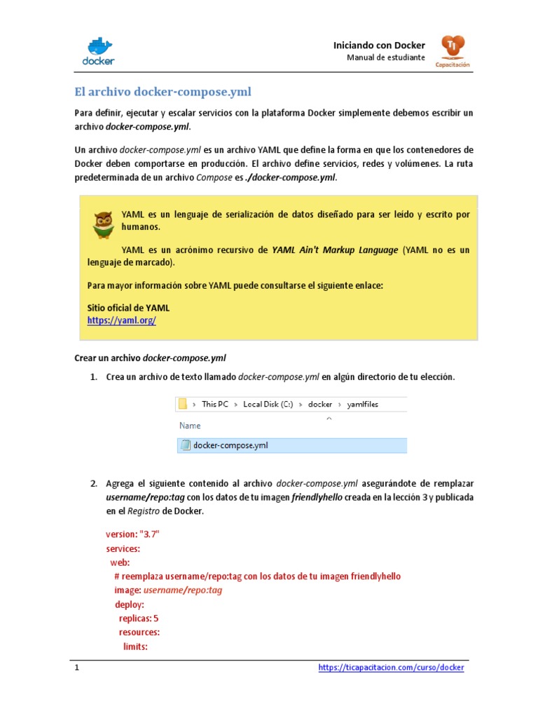 El Archivo Docker-Compose - Yml | PDF | Lenguaje de marcado | Archivo de computadora