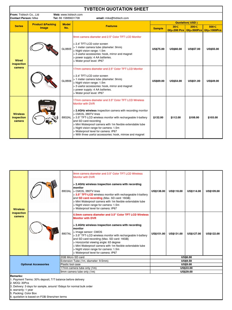 TFT Bulk Tool Quotation Overview | PDF | Computer Monitor | Thin Film ...
