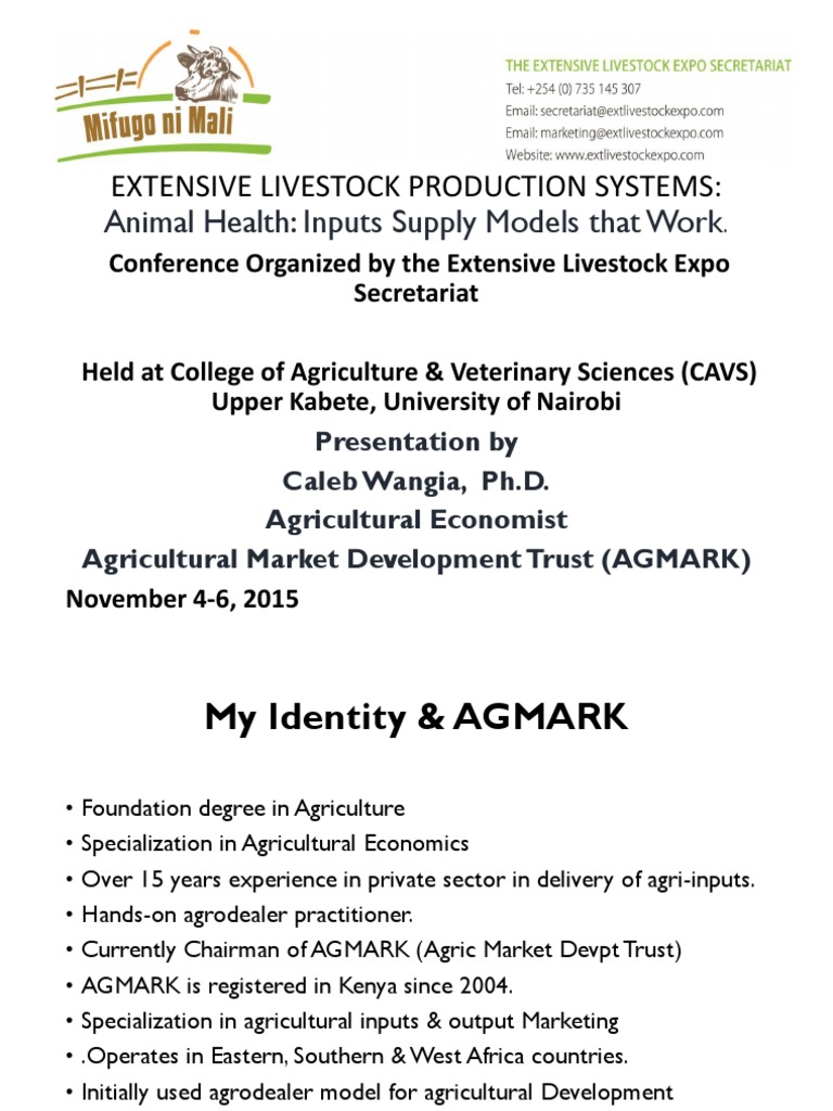 Extensive Livestock Production Systems:: Animal Health: Inputs Supply ...