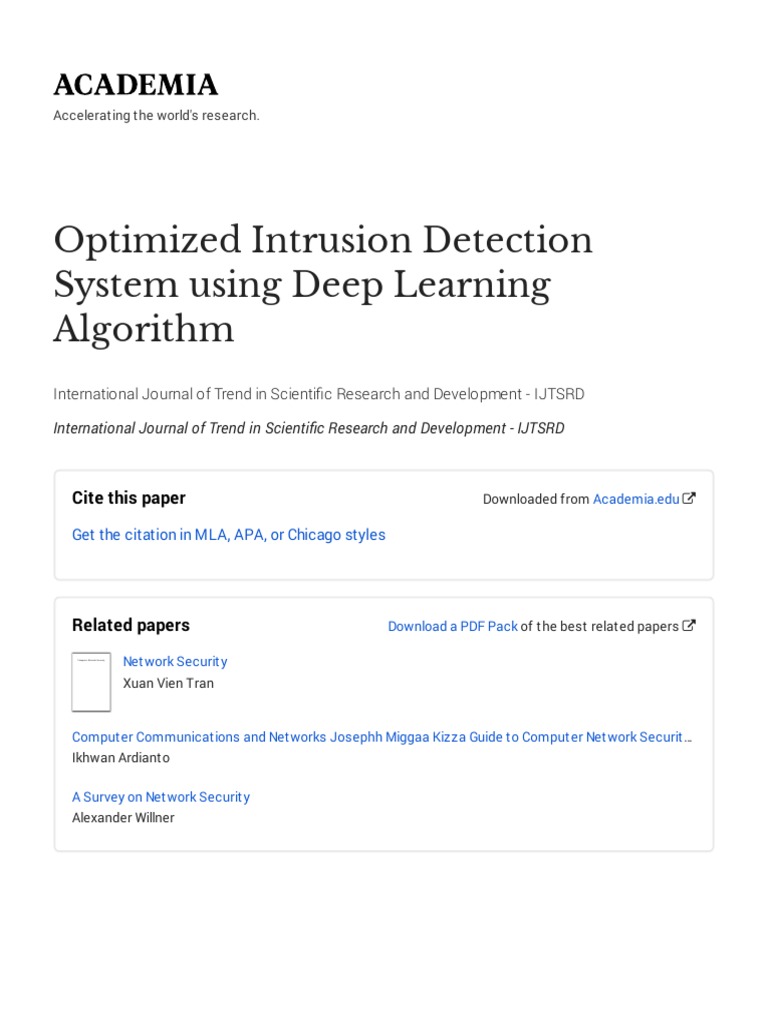 109 Optimized Intrusion Detection System Using Deep Learning Algorithm20190517-121839-Atwby5 ...
