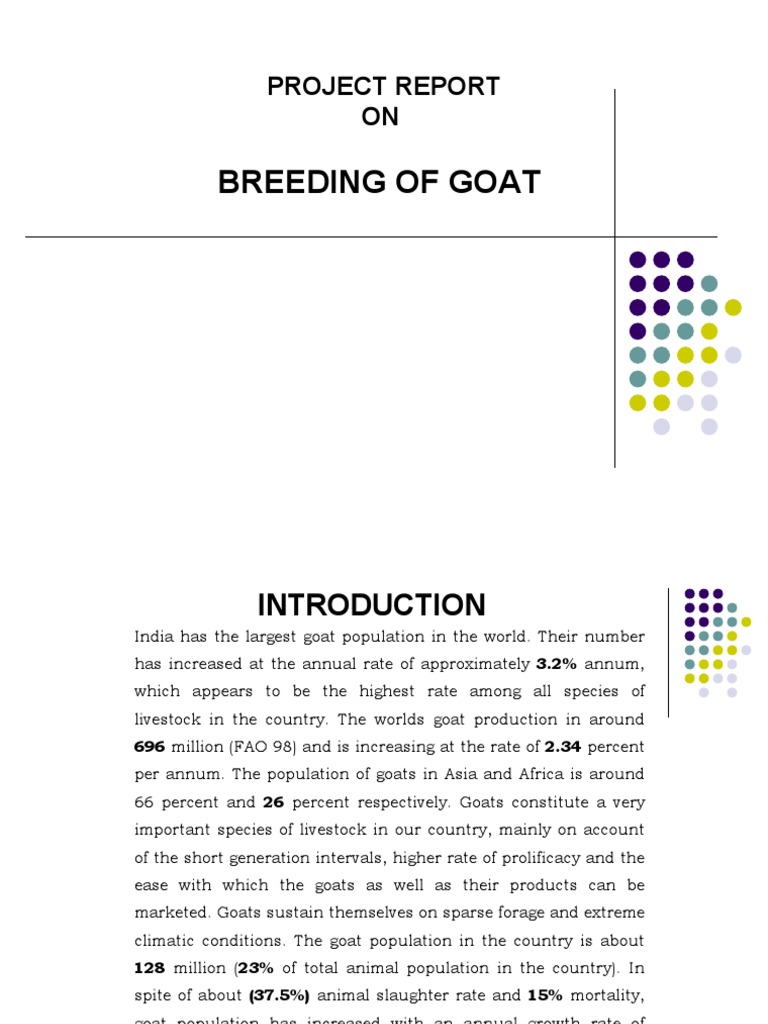 Breeding of Goat: Project Report ON | PDF | Goat | Livestock
