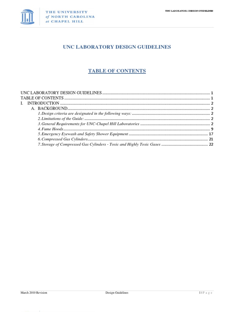 Unc Laboratory Design Guidelines | Download Free PDF | Laboratories ...