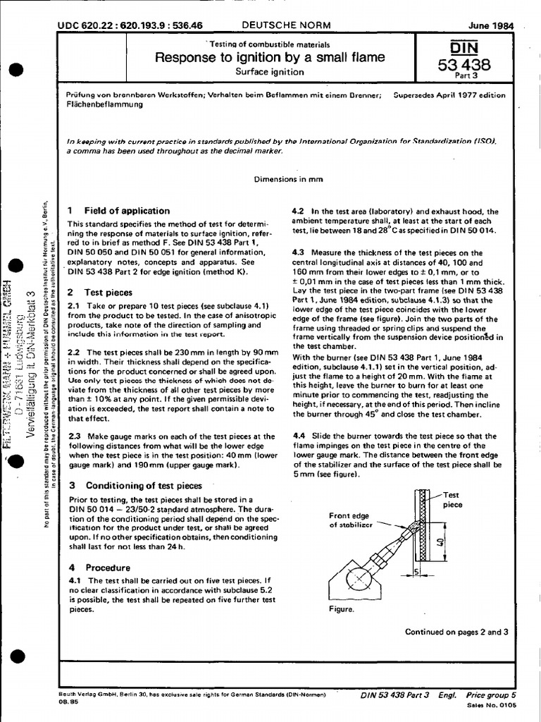 DIN 53438 - en - 1984-06-01 - 13161 | PDF | Combustion | Energy Technology