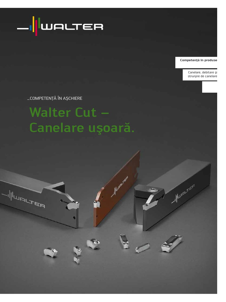 WALTER Canelare, Debitare Şi Strunjire de Canelare | PDF