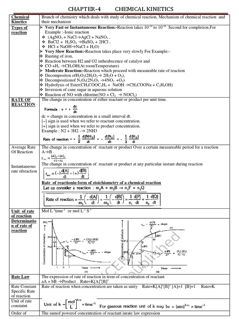Chemical Kinetics Types of Reaction | PDF | Reaction Rate | Chemical ...