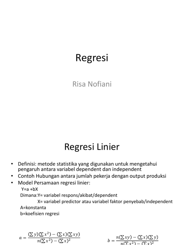 Kesesuaian Regresi Linier dan R² | PDF
