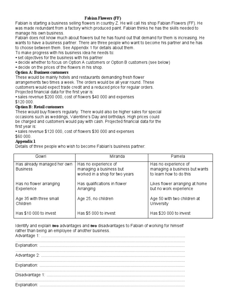 Business Studies Exam Style Questions | PDF | Franchising | Retail