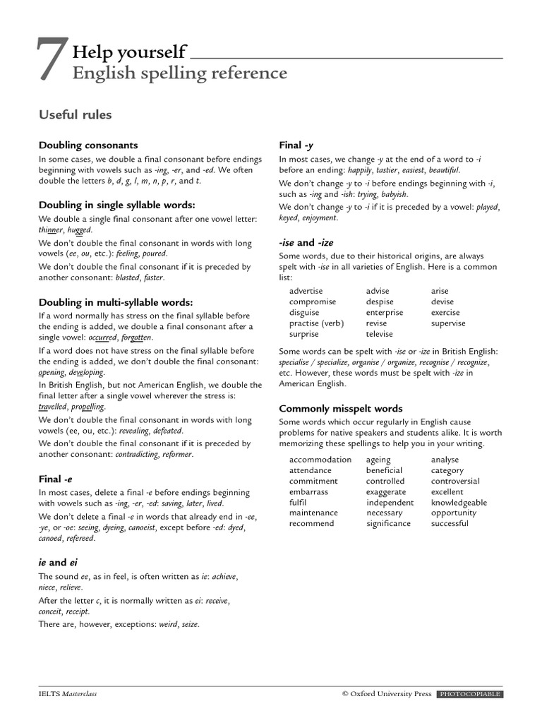 English Spelling Rules Guide | PDF | Consonant | English Language