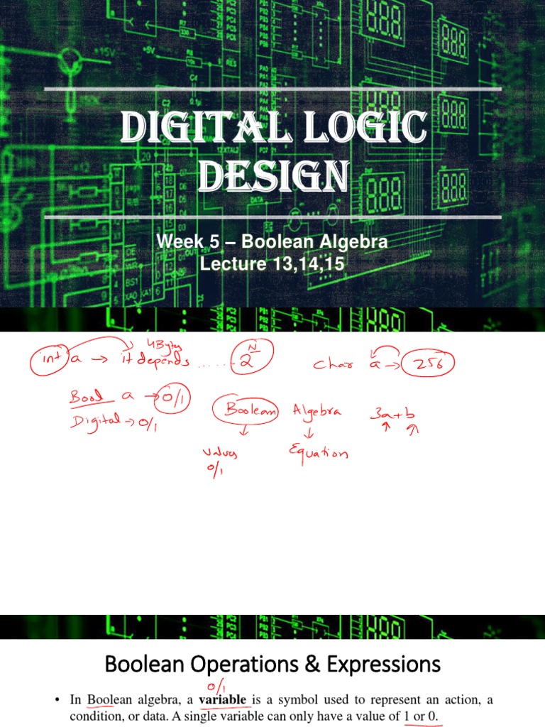 DLD Week5 Chap4 2D | PDF | Boolean Algebra | Teaching Mathematics