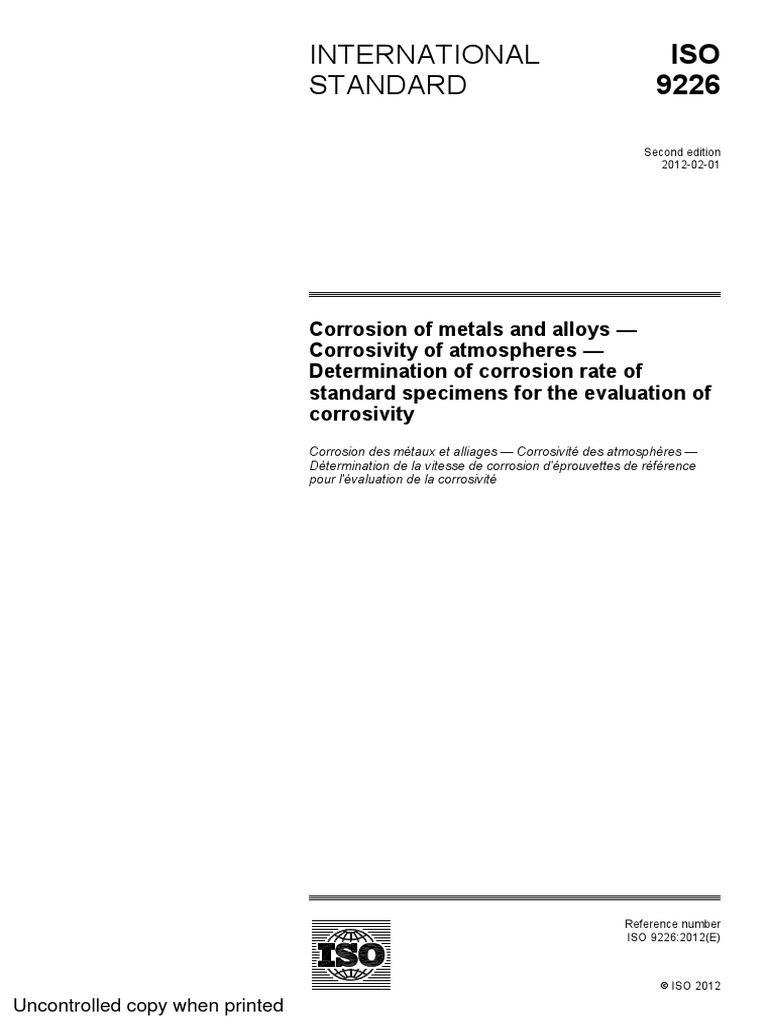 Iso 9226 2012-02 PDF | PDF | Corrosion | International Organization For ...
