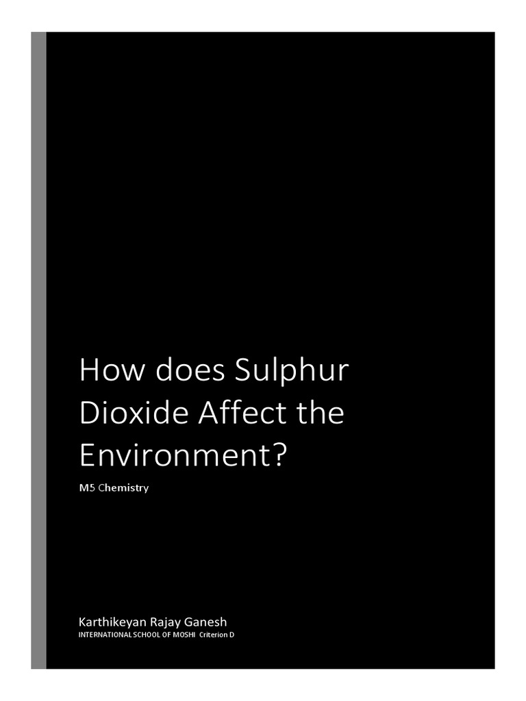 Chemistry Students: SO2's Environmental Impact | PDF | Sulfur | Sulfur ...