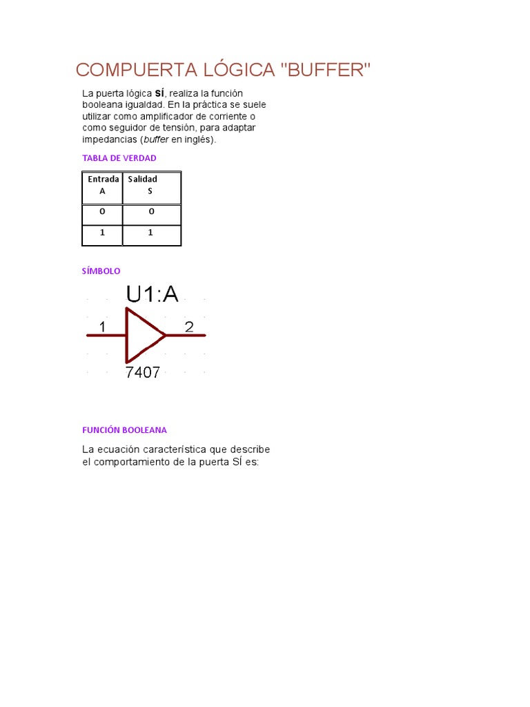 Compuerta Lógica "Buffer" | PDF