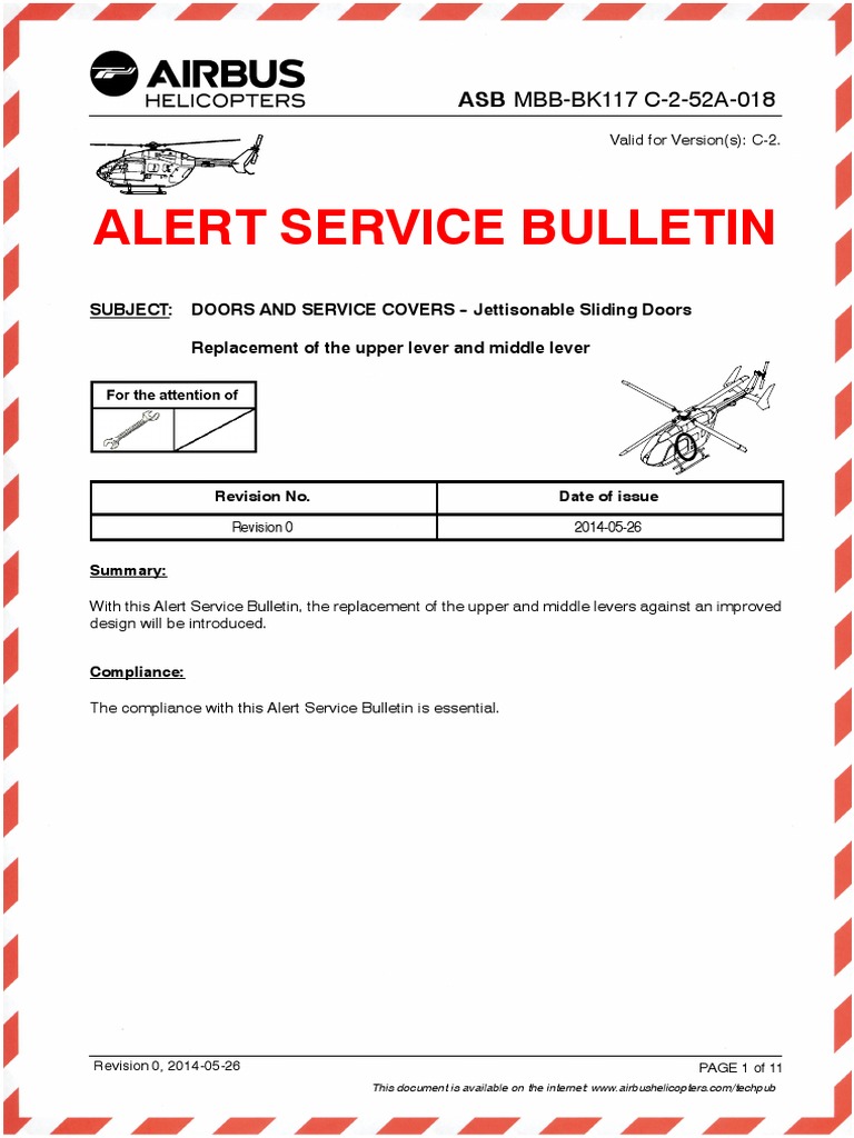 Alert Service Bulletin: ASB MBB-BK117 C-2-52A-018 | PDF | Nut (Hardware) | Screw