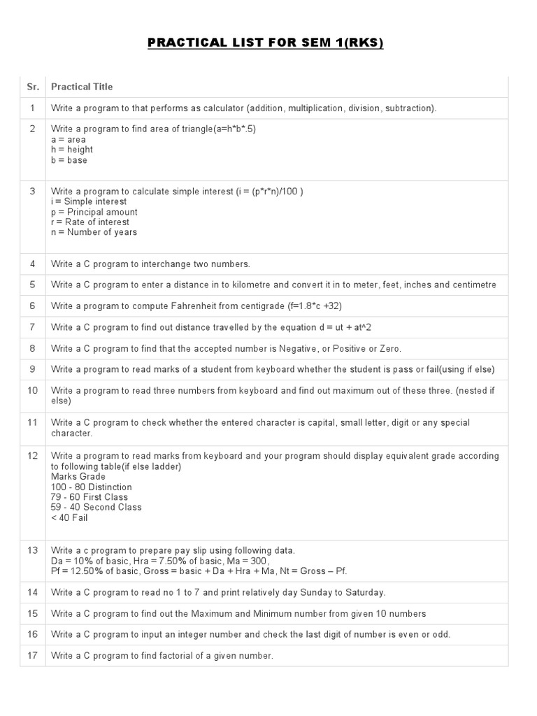 Practicals | PDF | C (Programming Language) | Pointer (Computer Programming)