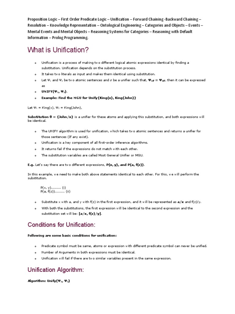 CI Unit 2 Resolution in FOL | PDF | Ontology (Information Science ...