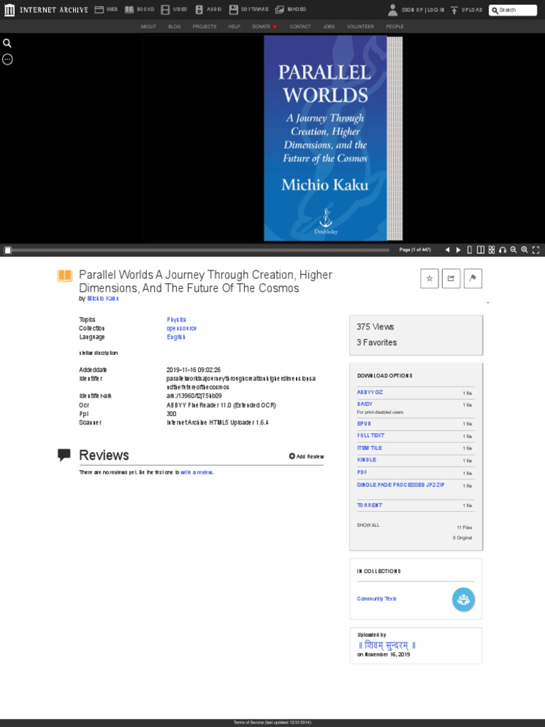 Parallel Worlds A Journey Through Creation, Higher Dimensions, and The Future of The Cosmos ...