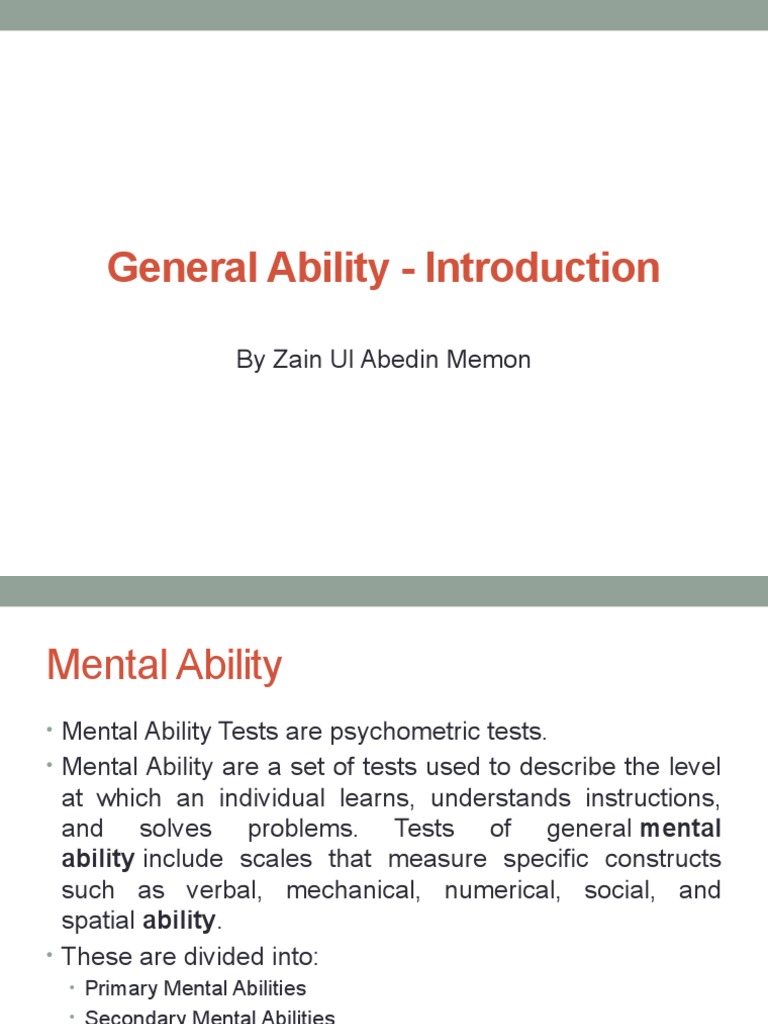 General Ability - Introduction | PDF | Equations | Teaching Mathematics