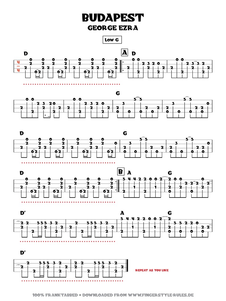 Budapest Sheet Music for Guitar | PDF