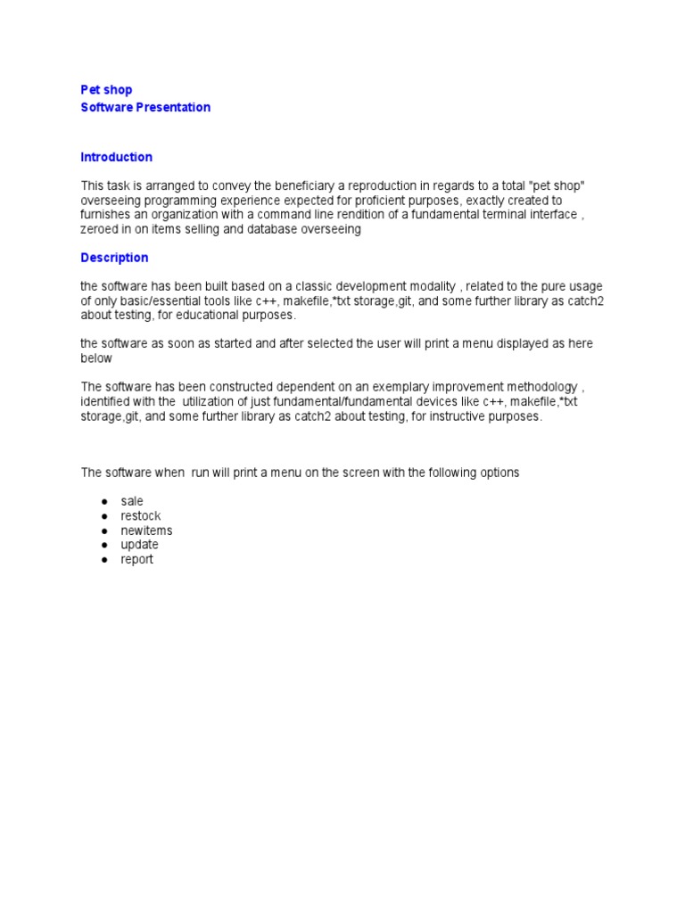 Pet Shop Software Presentation | PDF | Unified Modeling Language ...