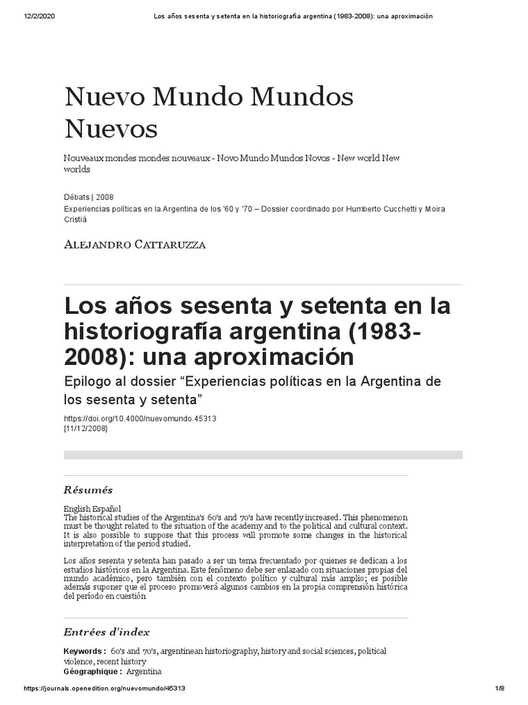 Cattaruzza - Modulo 1 | PDF | Historia oral | Historiografía