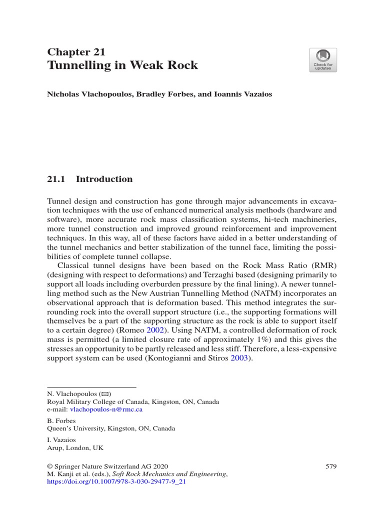 Vlachopoulos Et Al. Weak Rock Tunnelling | PDF | Tunnel | Stress ...