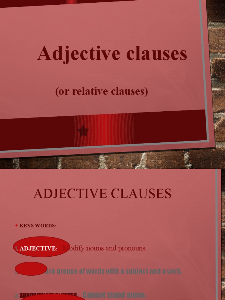 Adjective Clauses Bleidys | PDF